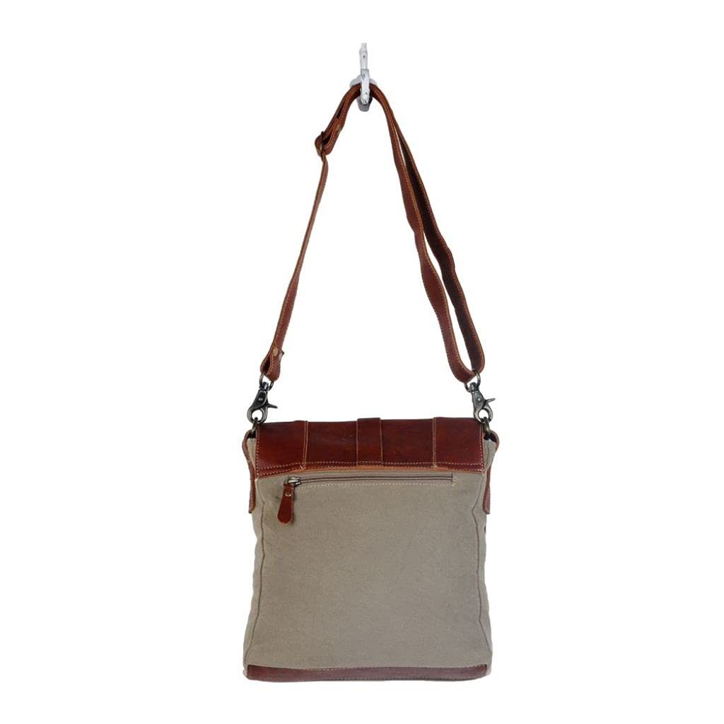 Myra Bag Retro-Inspired Small & Crossbody Bag Upcycled Cotton & Leather S-2859