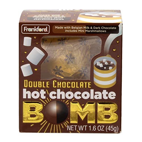 Double Chocolate Hot Chocolate BOMB, 6 Pack of Hot Cocoa Treats, Melting Milk Chocolate Balls Filled with Mini Marshmallows, Easter Basket Stuffer