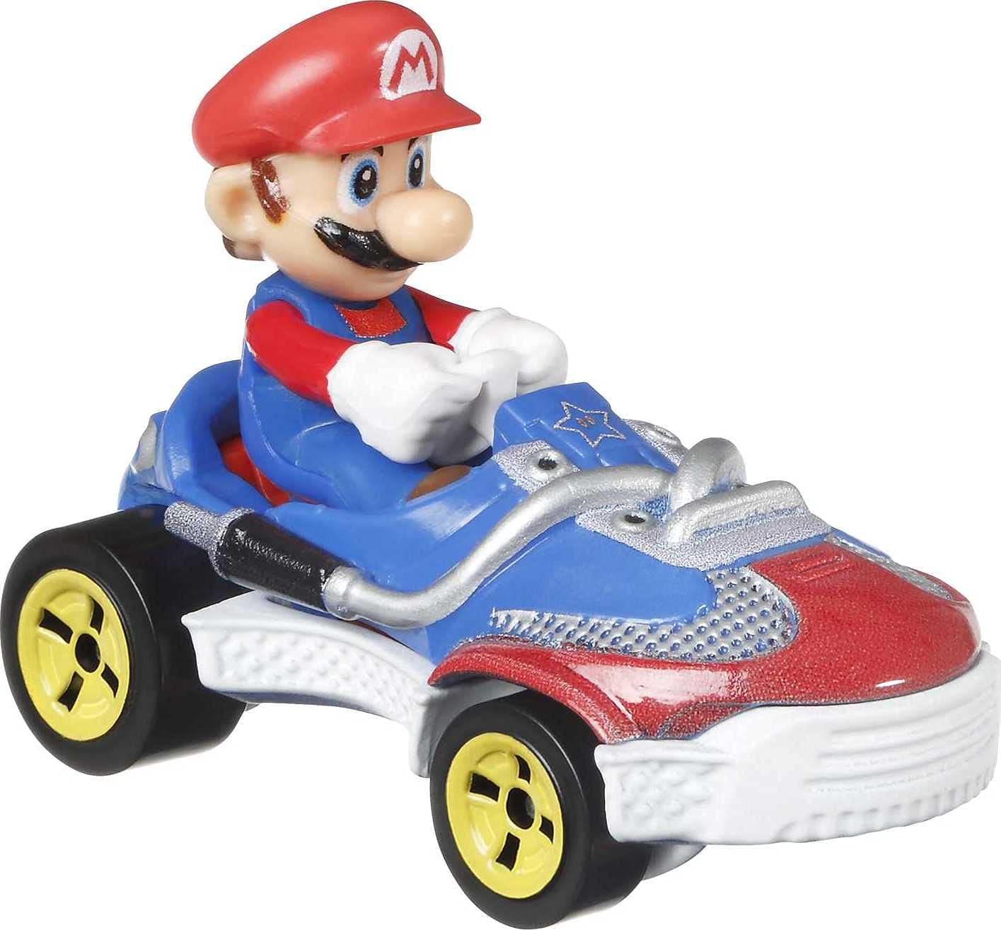 Hot Wheels Mario Kart Toy Vehicle 4-Pack, Collectible Set of 4 Fan-Favorite Characters Includes First-Appearance Orange Shy Guy