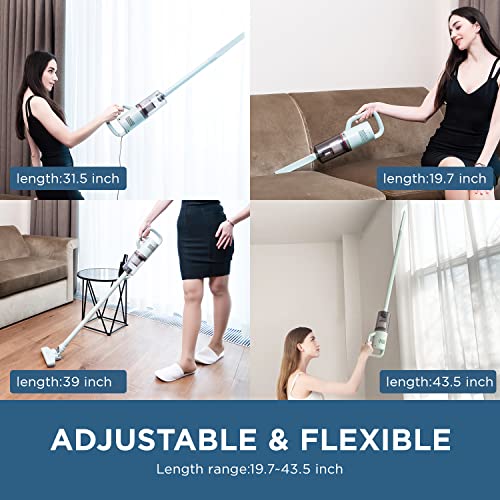 KEROMEE Corded Stick Vacuum Cleaner, 12kpa Powerful Suction Handheld Vacuum Cleaner with Crevice Tool, Small Vacuum Cleaner for Hardwoods, Pet Hair, Carpets, Staircases, and Sofas