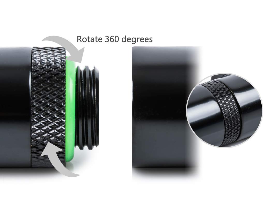 Bitspower T-Block Rotary Fitting, Matte Black