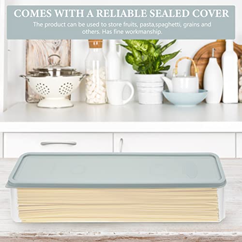 CALLARON Spaghetti Pasta Storage Containers Airtight Food Storage Containers with Lid Clear Dry Noddle Holder 3pcs for Meat Fruit Vegetables Blue Refrigerator Organizer Bins