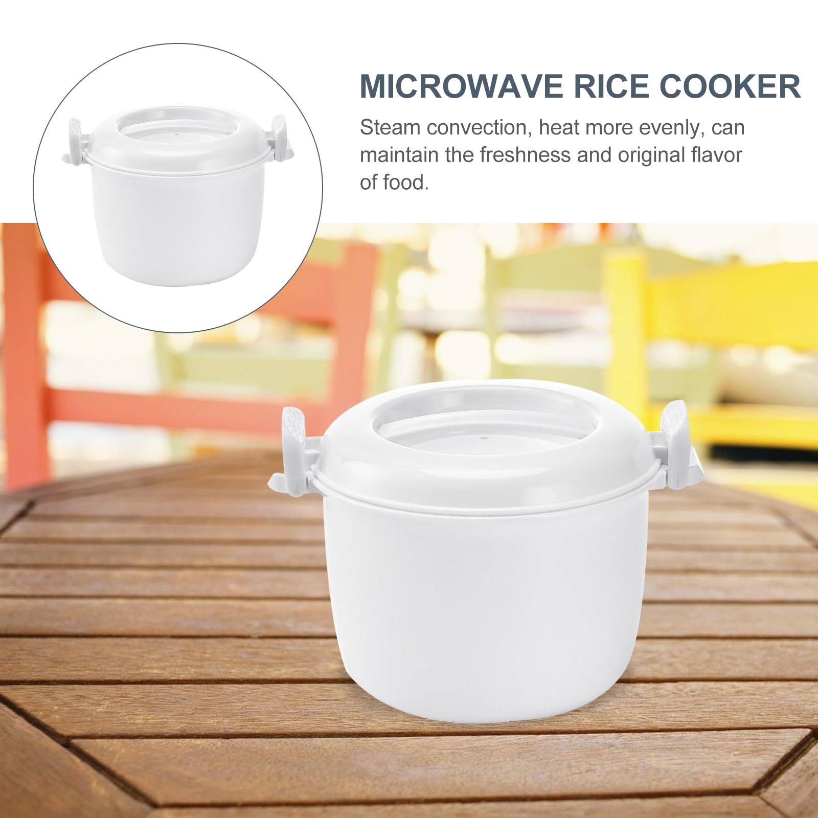DOITOOL Microwave Rice Cooker Mini Microwave Steamer Microwave Rice Maker Vegetable Steamer Pot Microwave Cookware with Lid for Rice Vegetables, 18X18X15CM