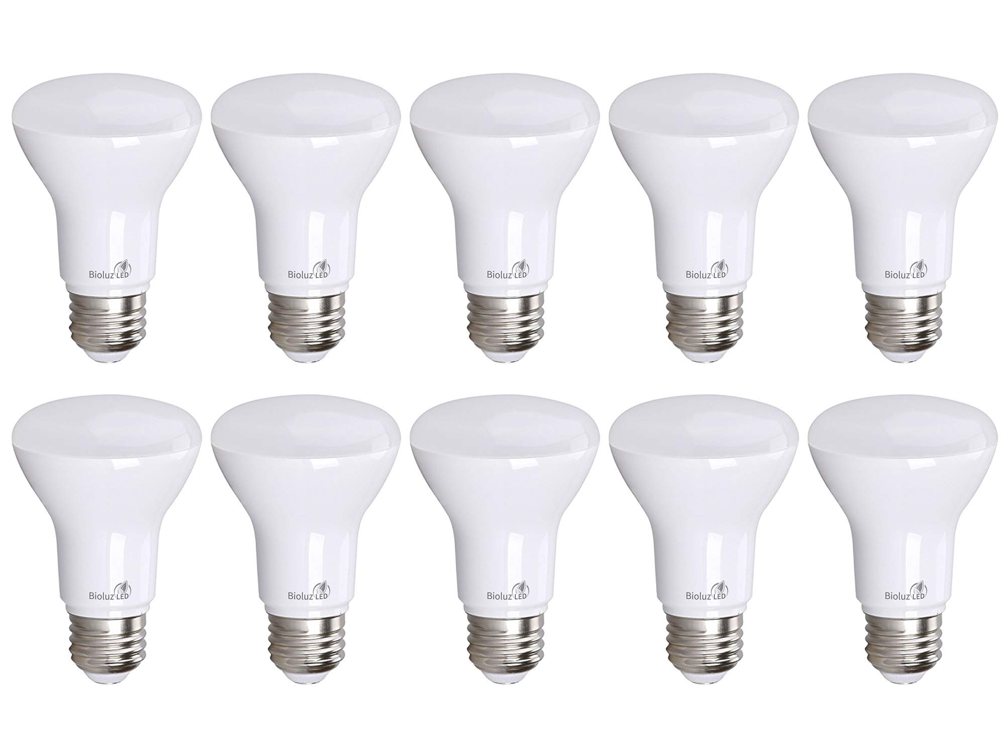 Bioluz LED Light Bulb BR20 Light Bulbs 3000K Bright Soft White LED Bulbs 6W=50W Replacement 90 CRI 540 Lumen Indoor/Outdoor UL Listed CEC Title 20 Compliant Home Decor LED Lights for Bedroom - 10 Pack