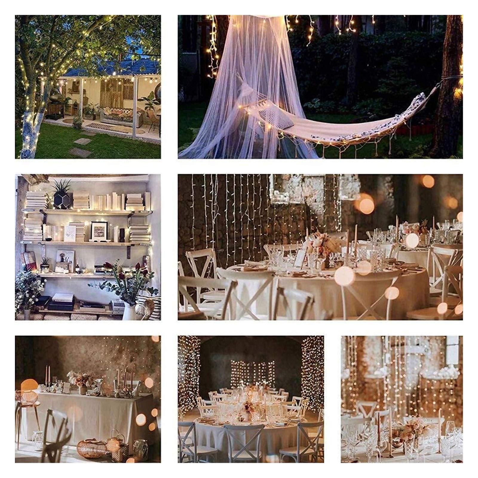 LIUPENGWEI Fairy String Lights,LED Rope Lights with 8 Lighting Modes, Perfect for Home, Garden, Bedroom, Christmas, Wedding, Party Decoration Lamp Garden Ghost Light
