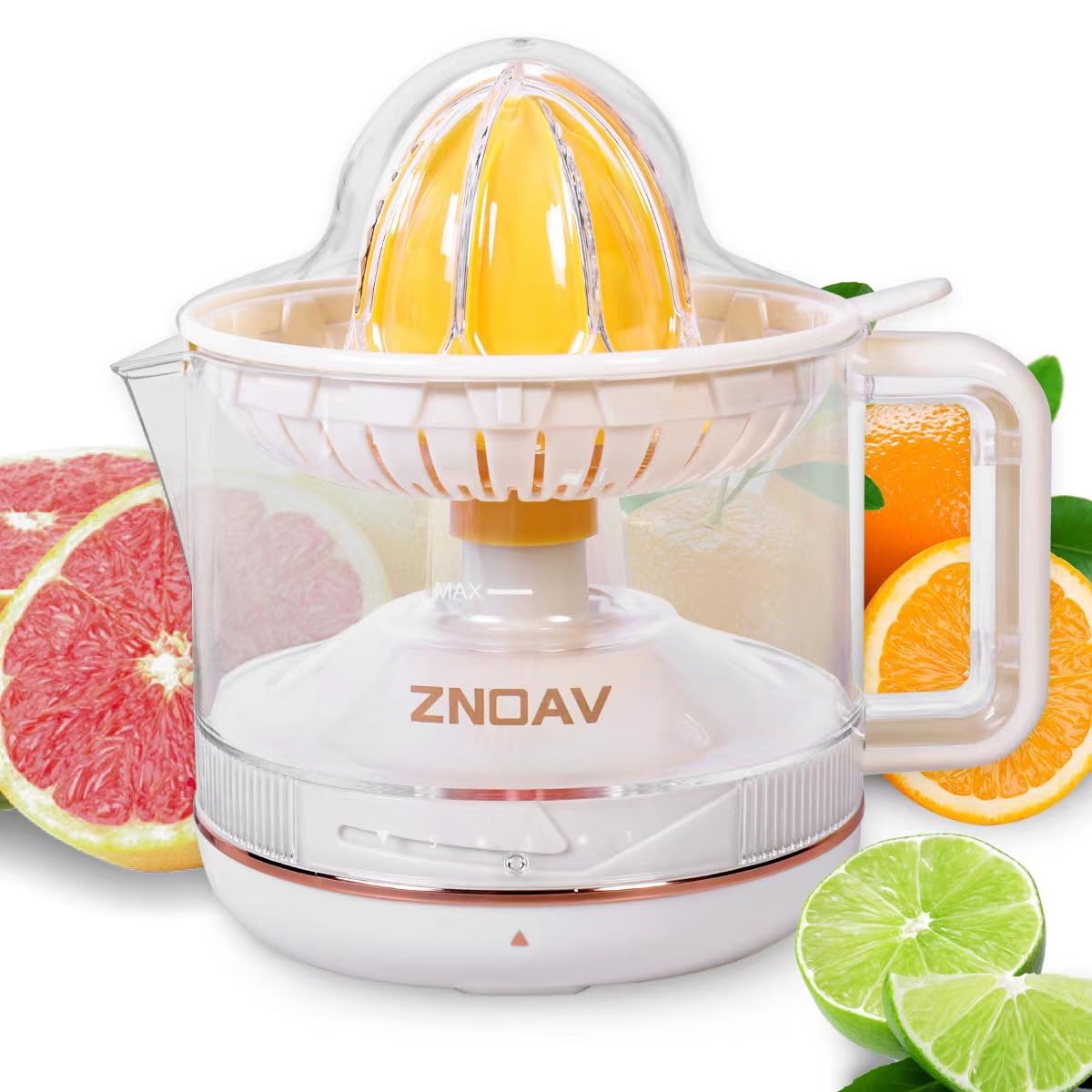Electric Citrus Juicer, ZNOOAV Volume Pulp Control Citrus Juicer Extractor BPA-Free Easy Clean Compact Juicer for Oranges, Lemons, Limes, Grapefruit