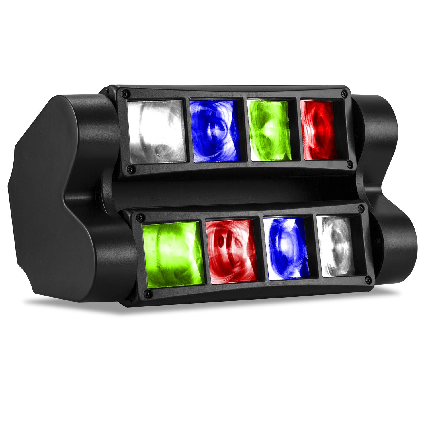 BSYUN DJ Lights RGBW LED 2nd Version Moving Head Stage Lights Sound Activated Disco Lights Compatible with DMX-512 Controller for Wedding Dance Birthday Event Party