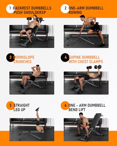 BARWING Adjustable Weight Bench 111, 800 LB Heavy Duty Incline Decline Bench for Home Gym, Easy Assembly Foldable Training Lifting Bench
