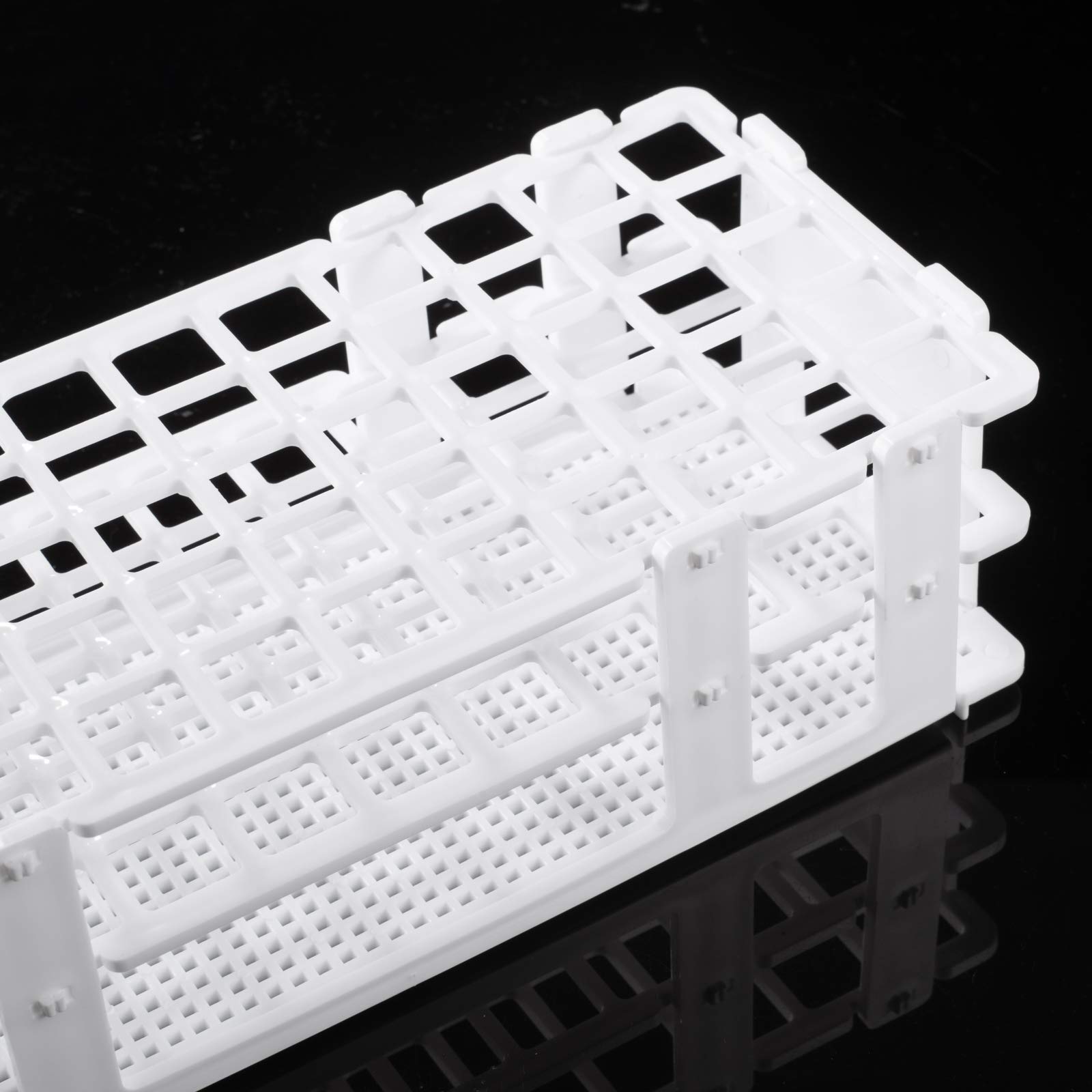 Eowpower 1 Piece Plastic Lab Tube Rack Storage Stand Holder Detachable for 16 mm Tubes, 60 Holes
