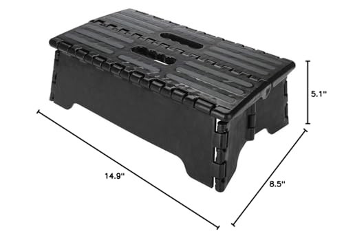 TOPINCN Folding Step Stool The Lightweight Step Stool is Sturdy Enough to Support Adults and Enough for Kids. Opens Easy with One Flip. Great for Kitchen, Bathroom, Bedroom, Kids