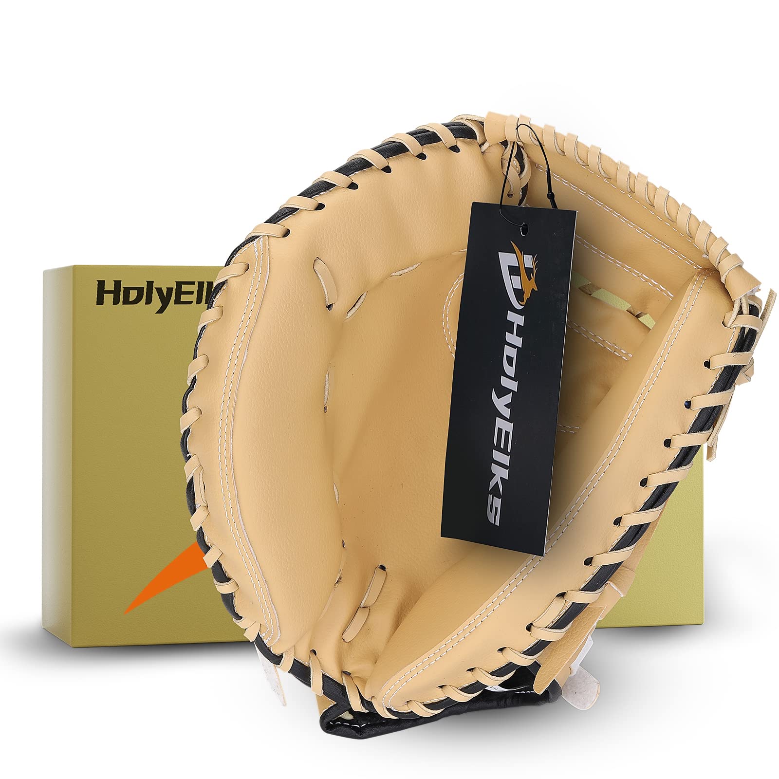 Baseball Glove,Baseball Softball Mitt for Kid Youth Adult,Baseball Right Hand/Left Hand Gloves,Infield Outfield Mitts (Khaki Left Hand Throw, 33 inch)