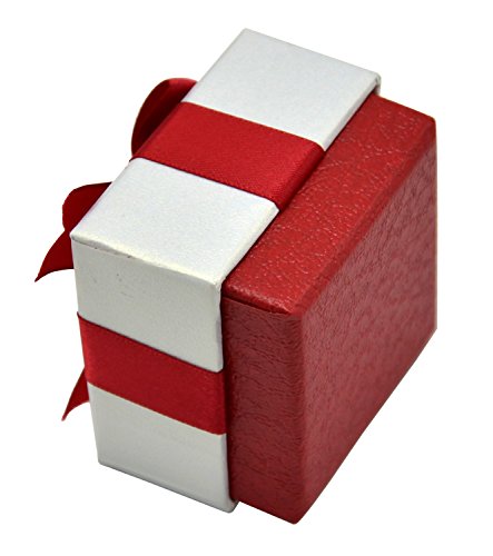 Paialco Jewelry Package Paper Gift Box Red Ribbon Bow-Knot 3-Inch by 3-Inch