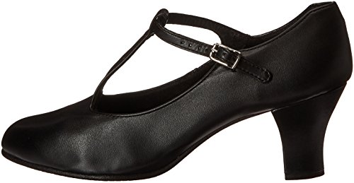Capezio Womens Jr. Footlight T-Strap Dance Shoe, Black, 8 US