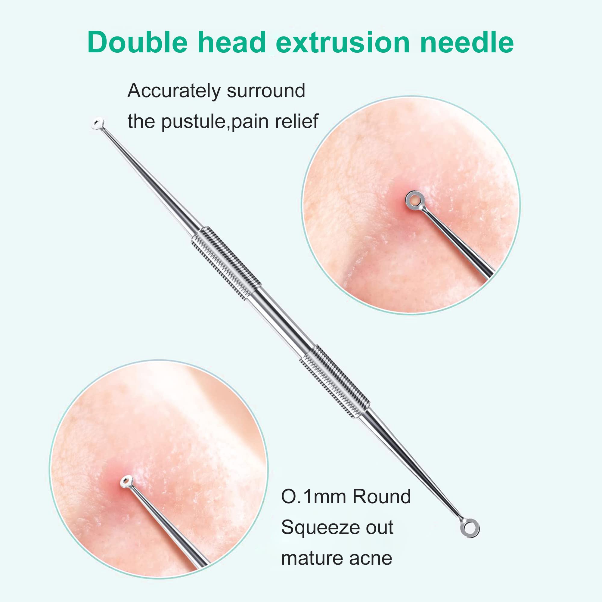 Blackhead Remover Tool,lalasis 5 Pcs Pimple Popper Tool Kit，Blackhead Extractor Tool for Face Comedone Zit Acne Whitehead Blemish Popping Stainless Steel Extraction Tools Set