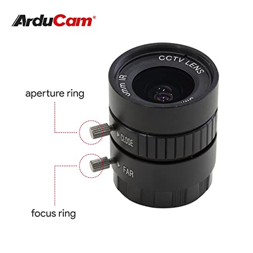 CBHIOARPD Arducam Complete Camera Bundle for Raspberry Pi, 12.3MP 1/2.3 Inch IMX477 Camera Module with 6mm CS-Mount Lens, Met