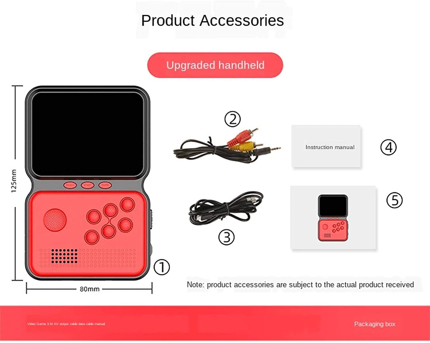 N-brand M3 Video Games Consoles Retro Classic 900 in 1 Handheld Gaming Players Console Sup Game Box Power M3 for Gameboy, Orange