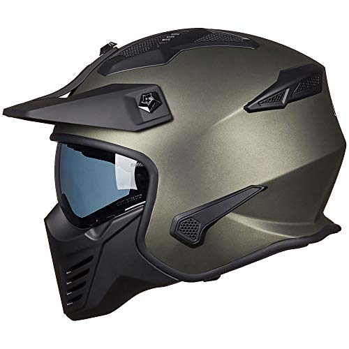 ILM Open Face Motorcycle 3/4 Half Helmet for Dirt Bike Moped ATV UTV Motocross Cruiser Scooter DOT Model 726X (Midnight Green,M)