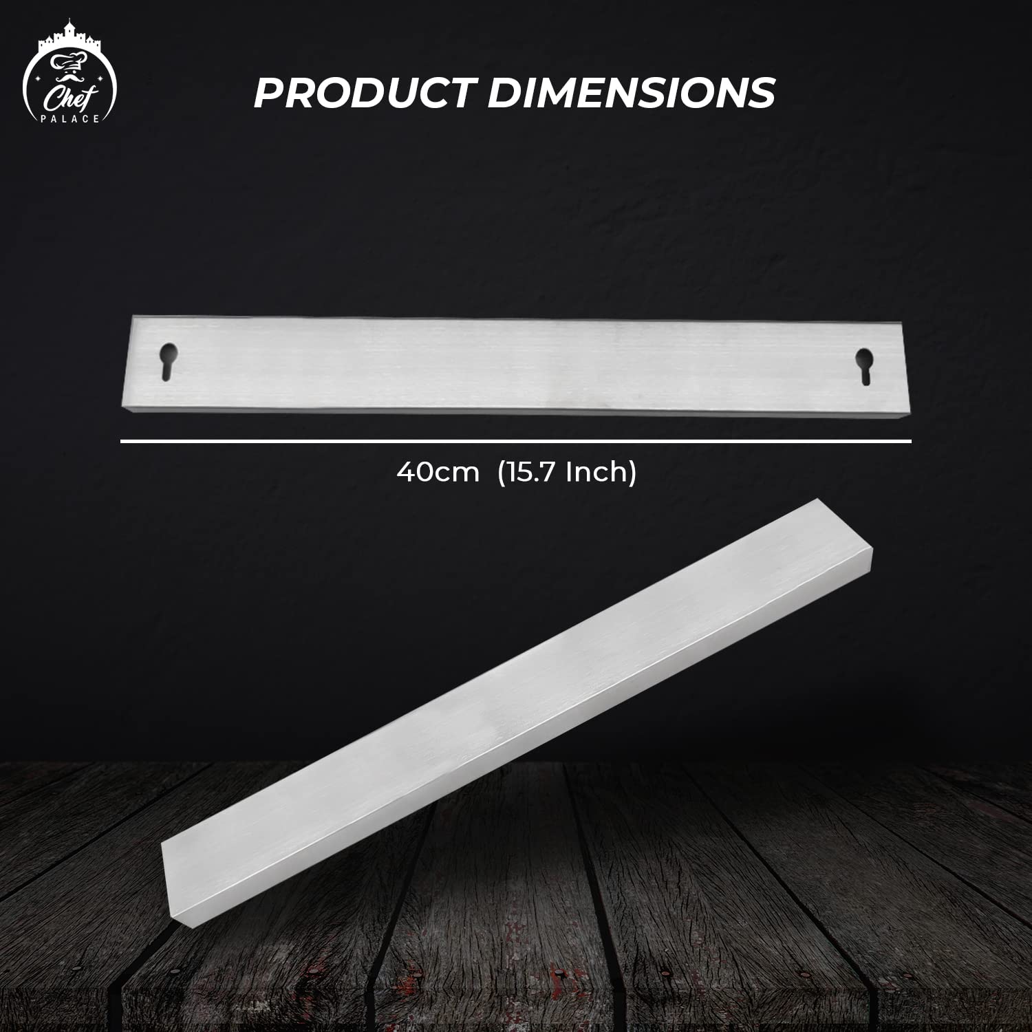Chef Palace Magnetic Knife Strip, Simple to Install, Multiuse Knife Wall Mount Hanger, Suitable for Kitchen Utensils & Tools 40cm (15.7 Inch) Strong Magnetic Knife Bar
