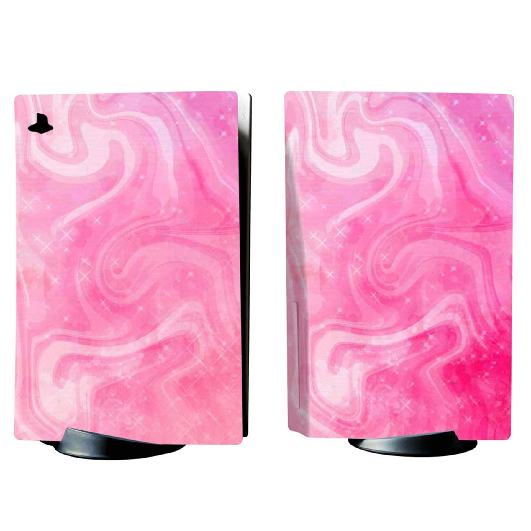 PlayVital Psychedelic Pink Full Set Skin Decal for ps5 Console Disc Edition, Sticker Vinyl Decal Cover for ps5 Controller & Charging Station & Headset & Media Remote