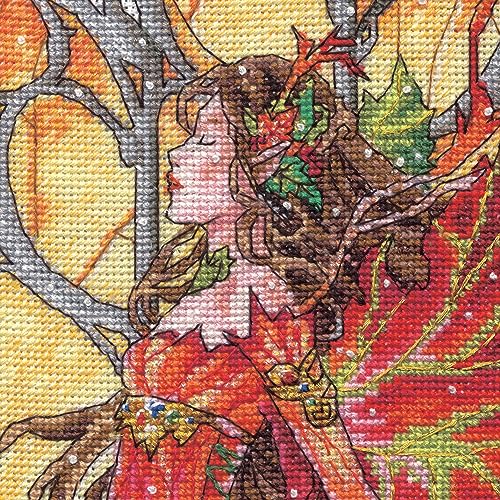 Dimensions Dancing Fall Fairy Counted Cross Stitch Kit, Multicolor 7 Piece