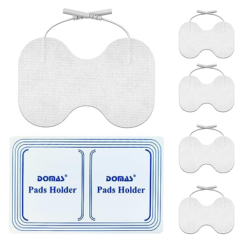 DOMAS TENS Unit Replacement Pads - 4.5" x 6" Large Butterfly Shaped Electrode Pads Premium Made in USA Gel, Individually Packaged, Universal Compatibility, Large Size - Pack of 5
