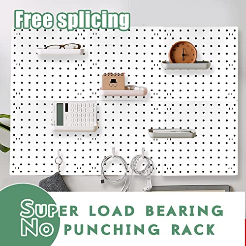 FMOACEN 6 Pcs Pegboard Wall Organizer Mount Display Pegboard Wall Panel Kits DIY Pegboard Tool Organizers for Garage Kitchen Living Room Bathroom Office