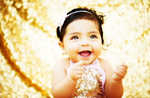 Eternal Beauty Sequin Backdrop 10x10, Glitter Photo Backdrop Curtain for Wedding Birthday Baby Shower Event Decor (Gold-10x10 Ft)