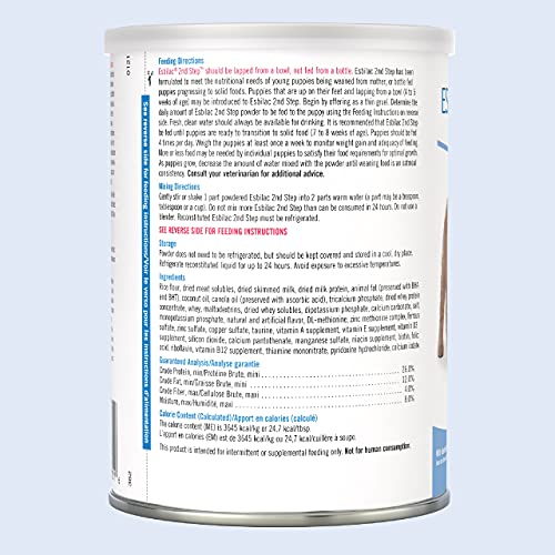 PetAg Esbilac 2nd Step Puppy Weaning Food - With Natural Milk Protein, Vitamins, and Minerals for 4-8 Week-Old Puppies - 14 oz Powdered Mix