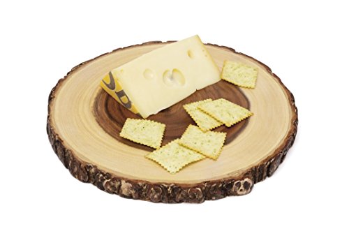 Lipper International 1040B Acacia Bark Slab Board for Serving Cheese, Crackers, and Hors D'oeuvres, Medium, 10" - 12"