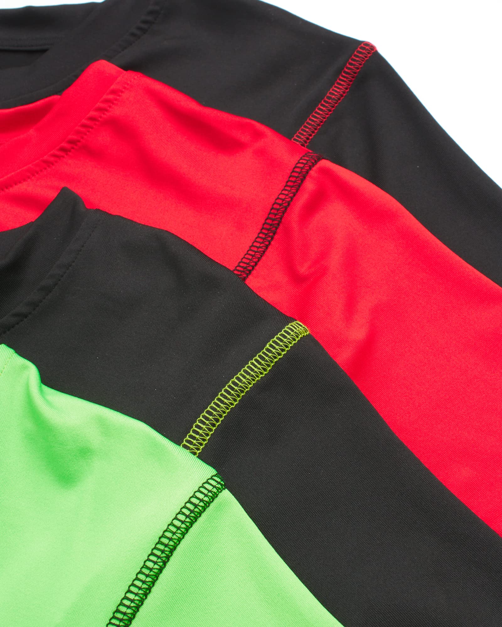 Black Bear Boys’ Athletic T-Shirt – 4 Pack Active Performance Dry-Fit Sports Tee (4-18), Size 12-14, Black/Red/Black/Green
