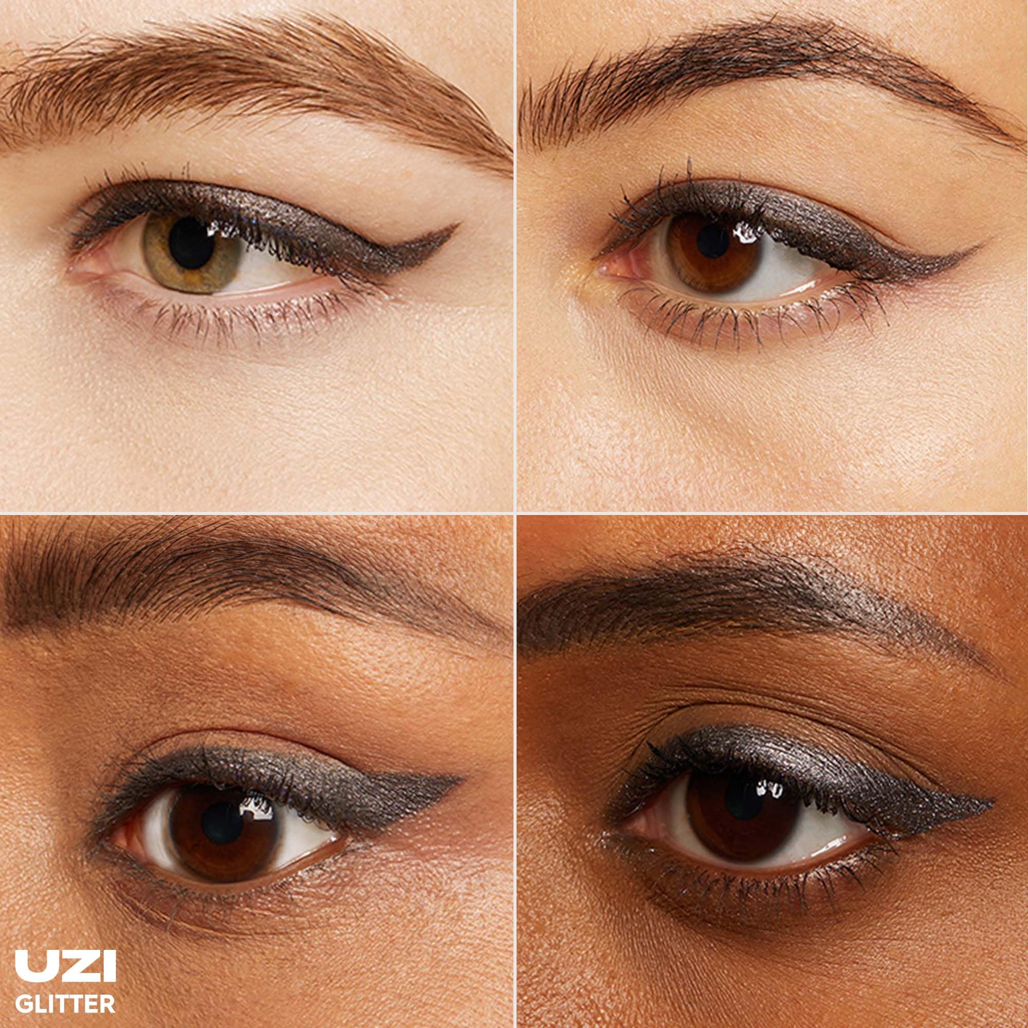 URBAN DECAY 24/7 Glide-On Waterproof Eyeliner Pencil (Uzi - Dark Gunmetal Gray Shimmer), Smudge-Proof, Transfer-proof, Long-lasting Colored Eye Liners, Hydrating Vitamin E, Cruelty-free - 0.04 oz