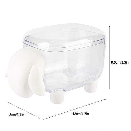 Cute Qtip Holder Dispenser, 2Pcs Cartoon Sheep Shape Cotton Swab Storage Box Cotton Balls Holder Bathroom Vanity Storage Canister(White)