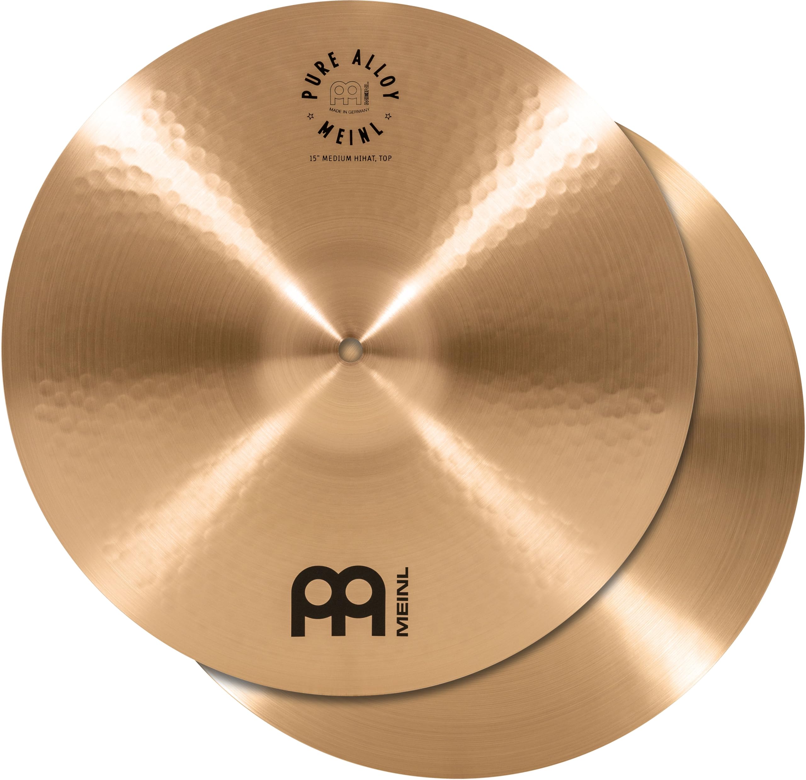 Meinl 14" Medium HiHat (Hi Hat) Cymbal Pair - Pure Alloy Traditional - Made in Germany, 2-YEAR WARRANTY (PA14MH)