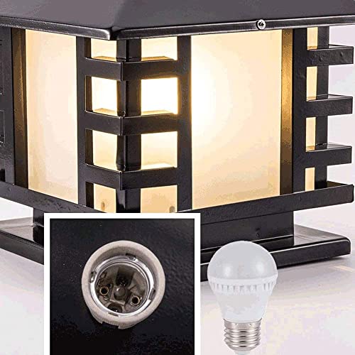 CZLZY Unique Lighthouse Square Design Door Pole Landscape Lamp IP65 Waterproof Gate Column Light Classic Aluminium Die-Casting Pillar Post Lantern American Garden Street Lighting Decorative