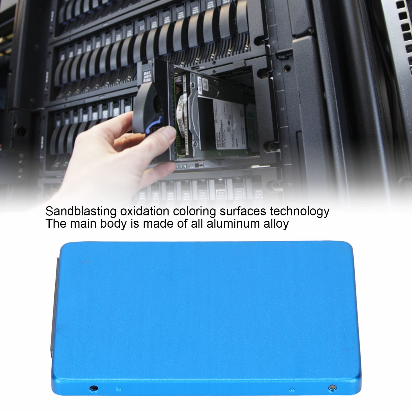 CCYLEZ NGFF M.2 to SATA3.0 SSD Hard Disk Drives, 6Gbps Ultra Thin Aluminum Alloy 2.5in SSD Hard Disk Adapter Box Support 2230, 2242, 2260, 2280mm (Blue)