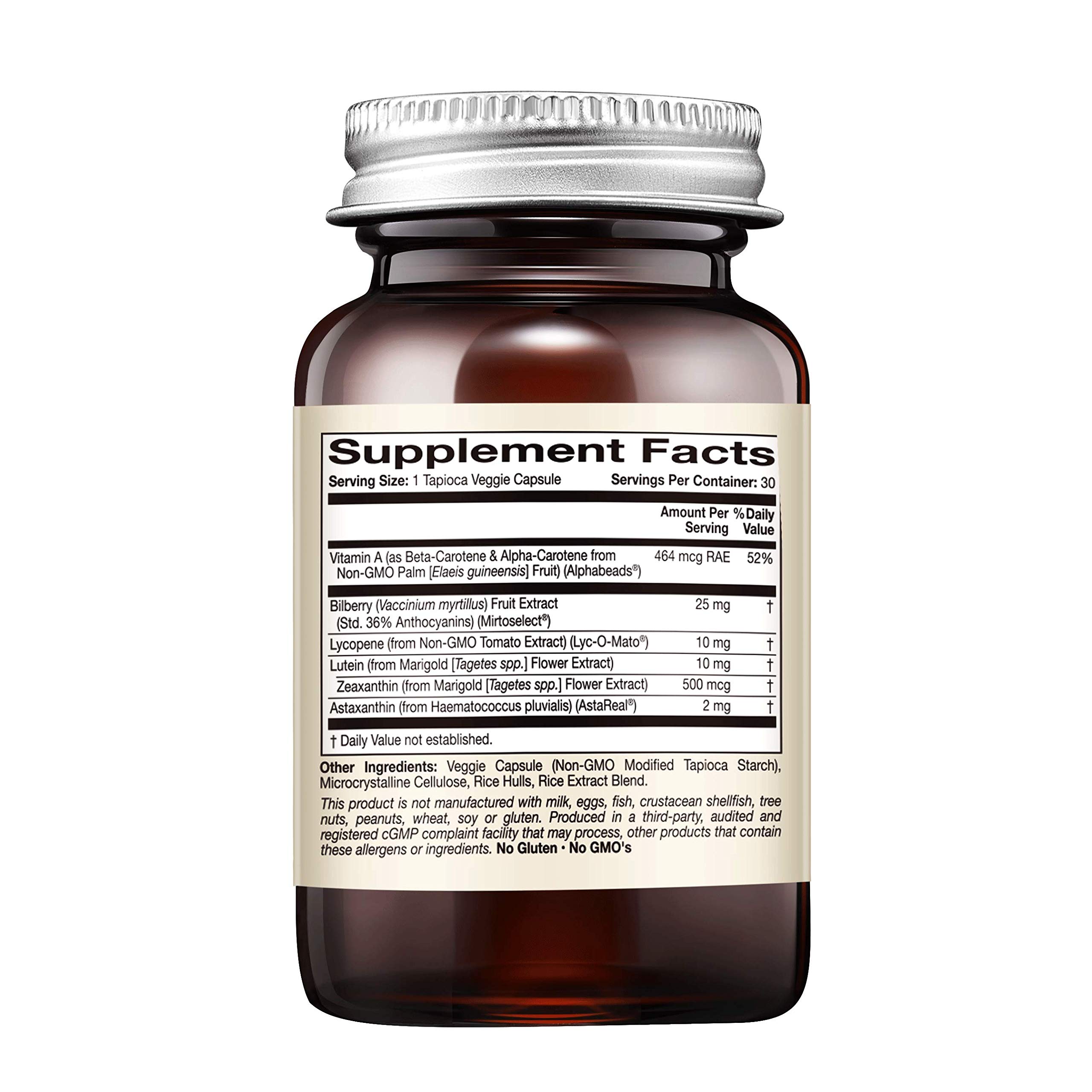 Blue Light: a Unique Mixed Carotenoids Include Alpha & Beta Carotenes (AlphabeadsⓇ) Lutein & Zeaxanthin (Lute-genTM) Astaxanthin (AstaRealⓇ) European Bilberry Extract (MirtoselectⓇ)