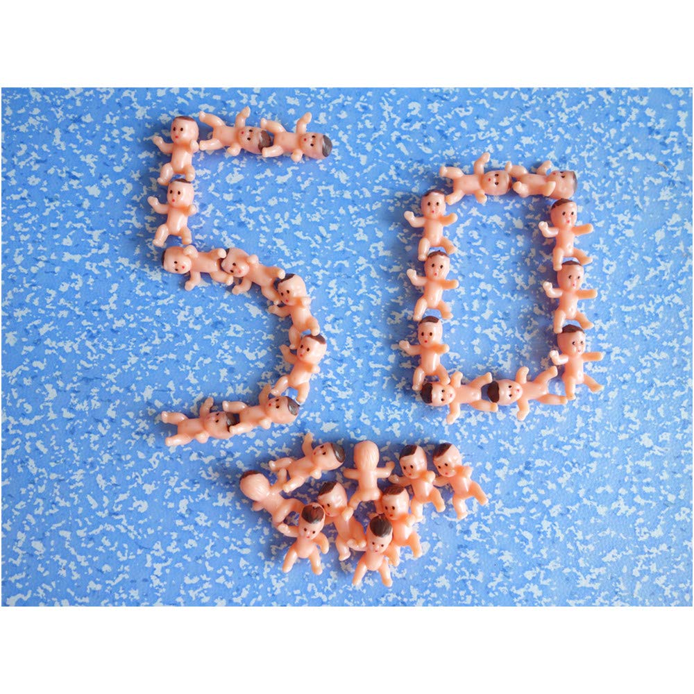 Erewa 50 Pcs 1 Inch Mini Plastic Babies for Ice Cube Game Baby Shower Games Party Favor and Decorations