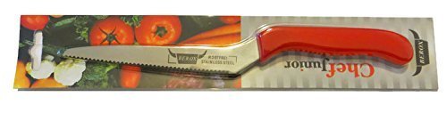 Vegetable/Fruit/Bread Knife - Stainless Steel 5" Blade Kitchen Knive Cutlery, Elevated Handle … (Red)