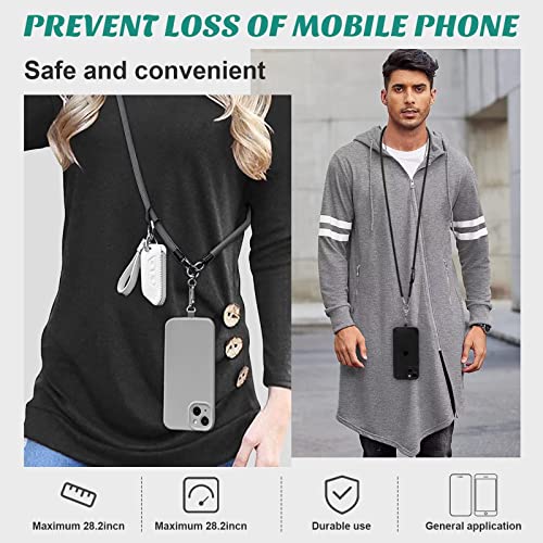 Cell Phone Lanyard, Universal Phone Crossbody Lanyards for Around The Neck, Necklace Lanyard & Wrist Strap with Phone Patch×2, Nylon Shoulder Phone Strap for Women Men