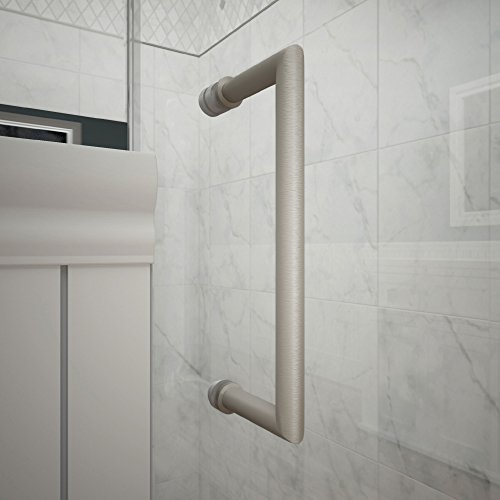 DreamLine Unidoor 28 in. W x 72 in. H Frameless Hinged Shower Door in Brushed Nickel, SHDR-20287210F-04