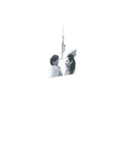 Kikkerland Hanging Display Photo Hanger Picture Collage Clip Mobile, Wall Bedroom Decor, Chrome Plated Steel