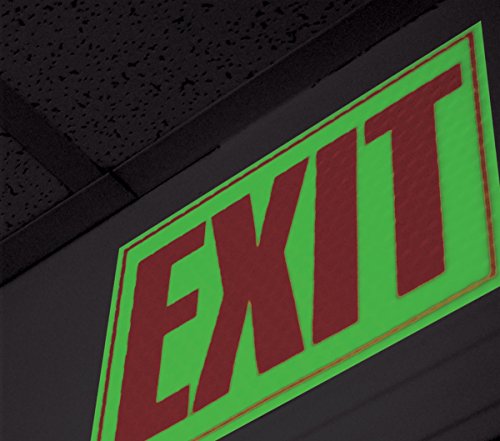 Cyalume Cyflect Glow in the Dark and Reflective Emergency Exit Sign, 8 Inches x 10 Inches, Adhesive Backing