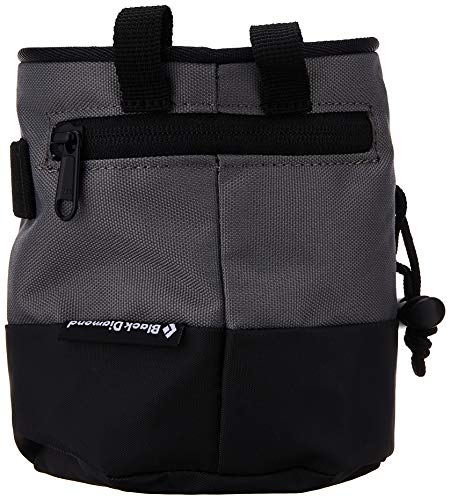 Black Diamond Mojo Zip Chalk Bag (New 2019) (Ash/Slate, Small/Medium)