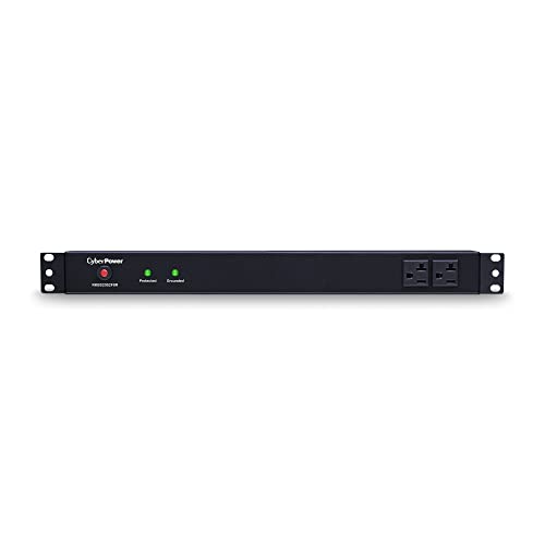 CyberPower RKBS20S2F8R Rackbar Surge Protector, 120V/20A, 10 Outlets, 15 Foot Power Cord, 1U Rackmount