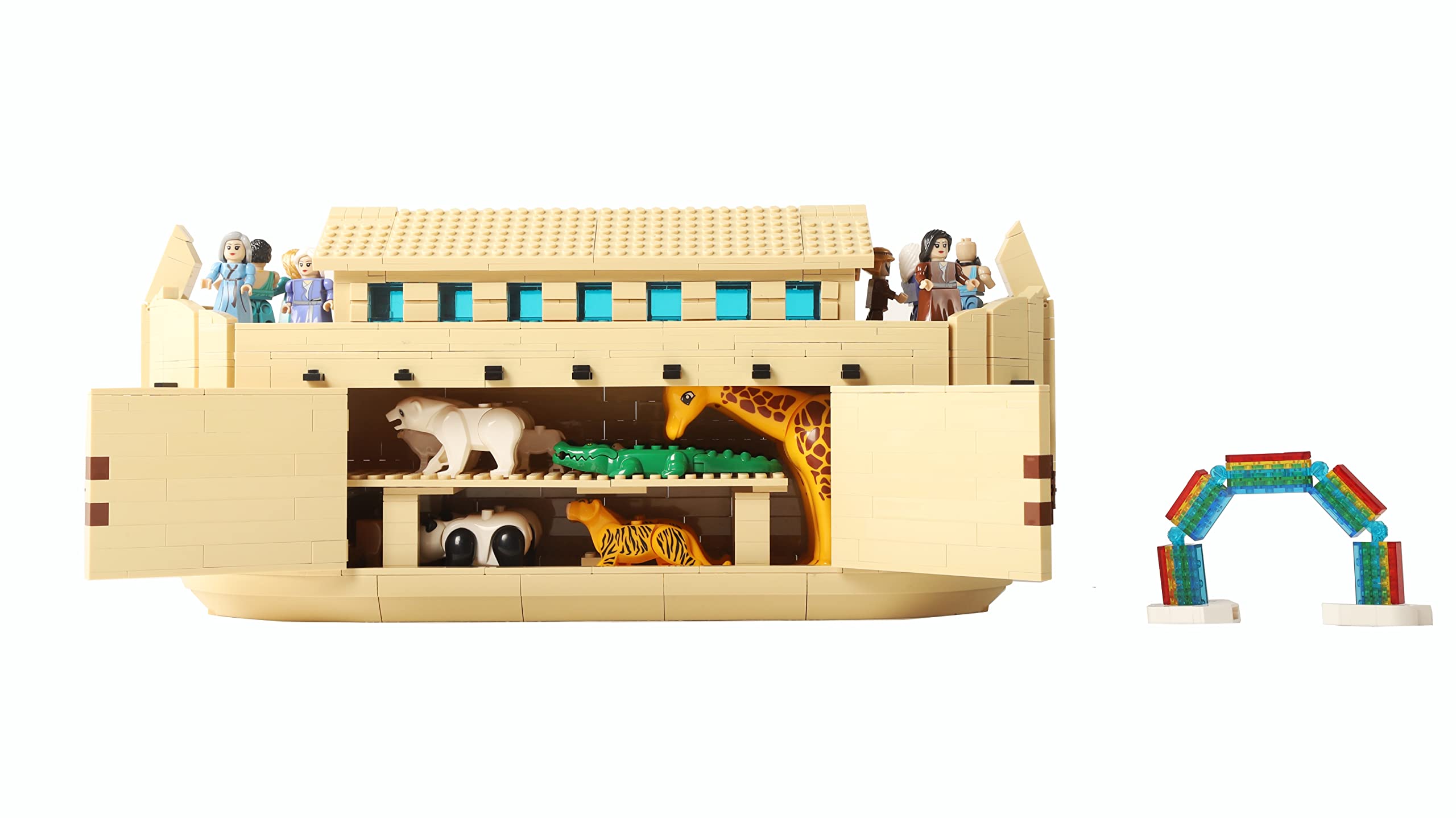 Nativity Bricks Noah's Ark Building Block Set - 976 Piece Building Block Kit for Kids and Adults - Small Toy Brick Set Christmas Stocking Stuffer (Boys and Girls Ages 12+)