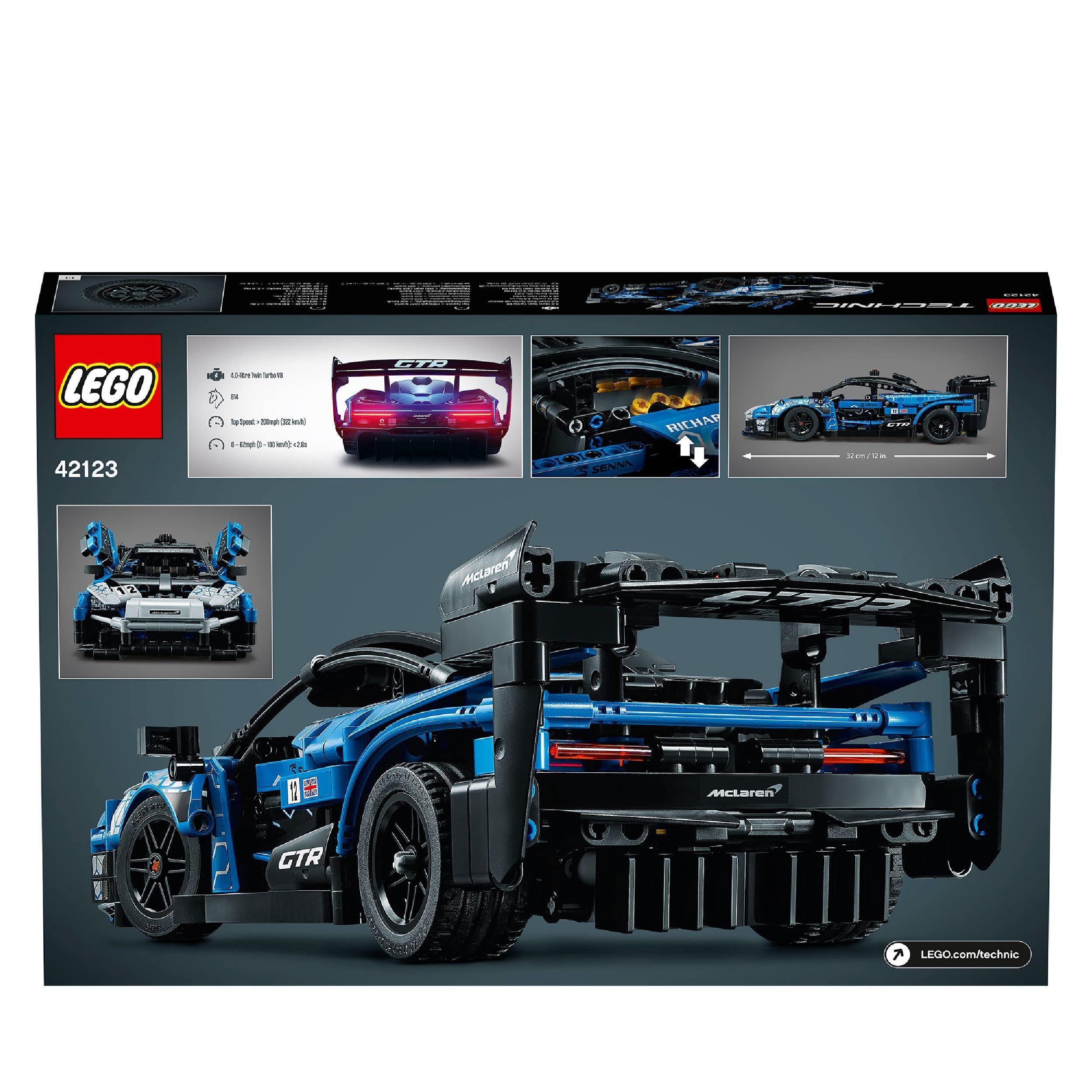 LEGO® Technic McLaren Senna GTR™ 42123 Toy Car Model Building Kit; Build and Display an Authentic McLaren Supercar