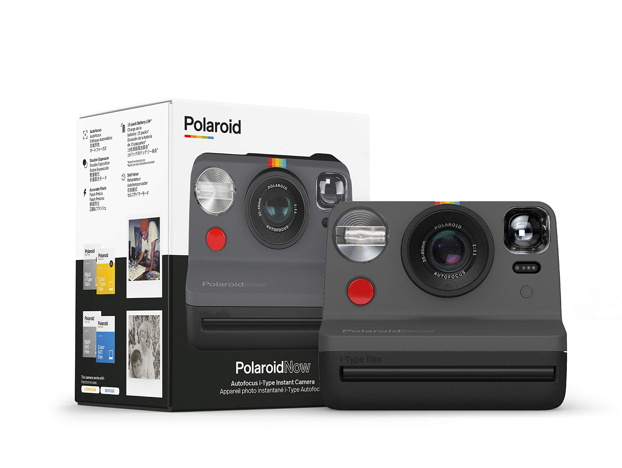 Polaroid Originals Now I-Type Instant Camera - Black (9028) (Renewed)