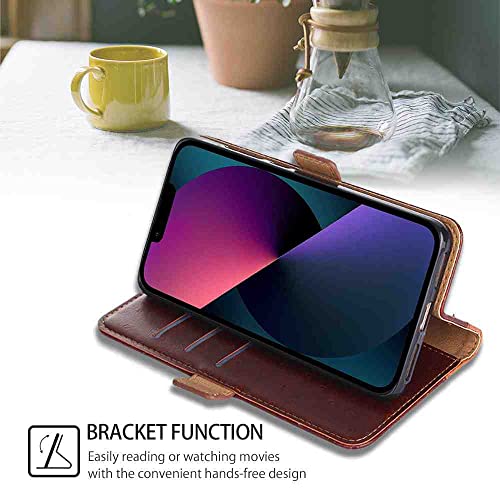 CYR-Guard Phone Cover Wallet Folio Case for Oppo REALME 7 PRO, Premium PU Leather Slim Fit Cover for REALME 7 PRO, Good Touch, Brown
