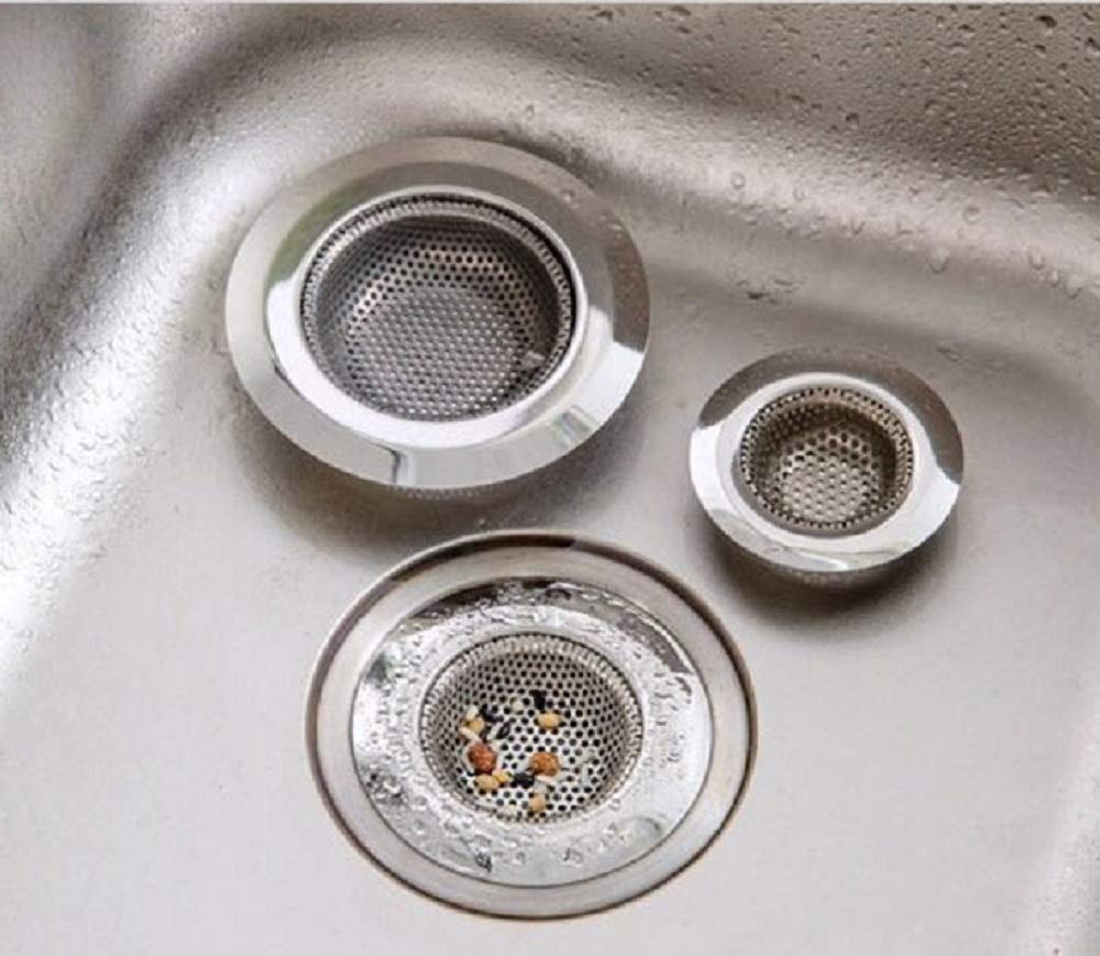 Drain Hair Catcher(3 Pack), Shower Drain Cover for Bathtub, Kitchen Sink Strainer, Stainless Steel Bathroom Sink, Drain Stopper Sizes 4.5"