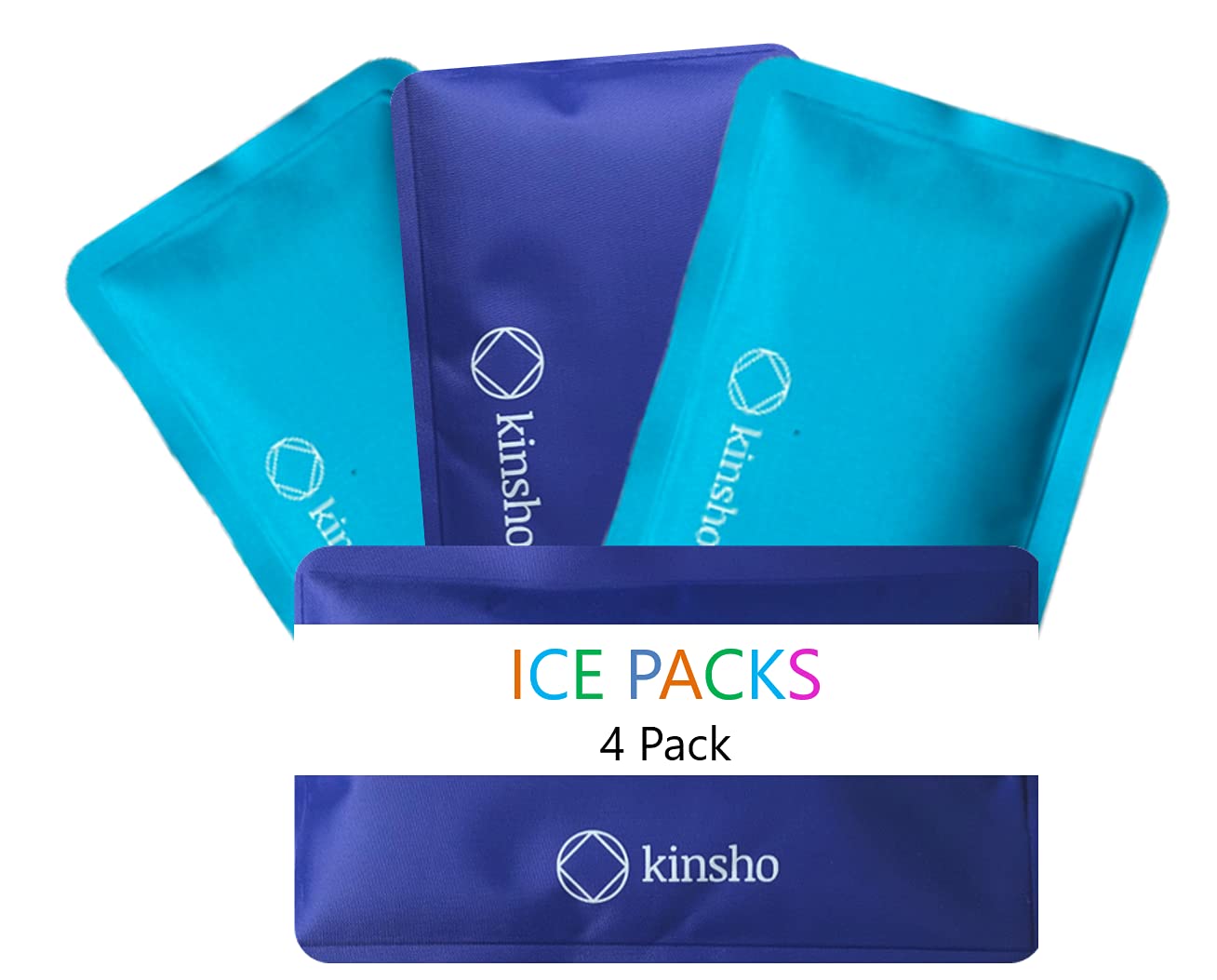 Bundle of Bento Lunch Box for Kids Boys Adults with Utensils (Blue) + Ice Packs for Lunch Bags (Blue & Turquoise)